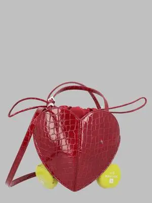 ROTATE BY BIRGER CHRISTENSEN Heart Shaped Croc Effect Leather Bag