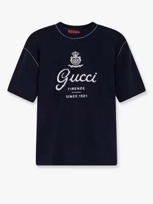 Gucci Silk And Linen Sweater With Firenze Since 1921 Inlay - Multicolor