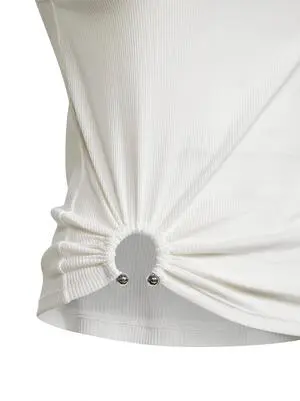 Rabanne Ribbed Stretch Cotton Tank Top