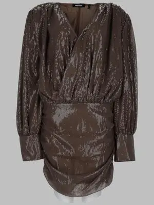 ROTATE BY BIRGER CHRISTENSEN Mini Abito Con Paillettes - Brown