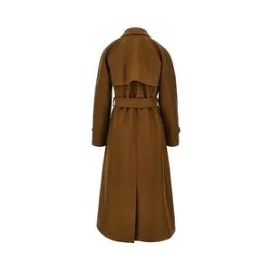Harris Wharf London Pressed Wool Long Trench Coat - Brown