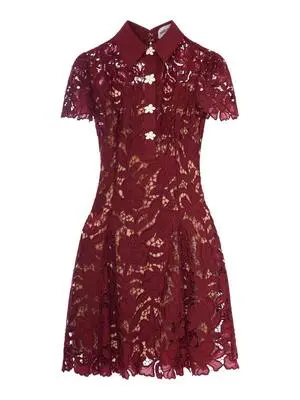 SELF-PORTRAIT Lace Mini Dress - Red