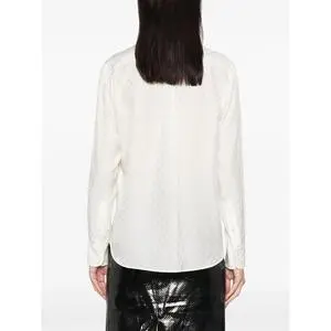 Gucci Silk Jacquard Gg Logo Shirt - Cream