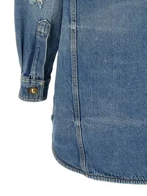 Palm Angels Washed Logo Denim Jacket