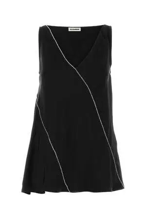 JIL SANDER Viscose Top - Black