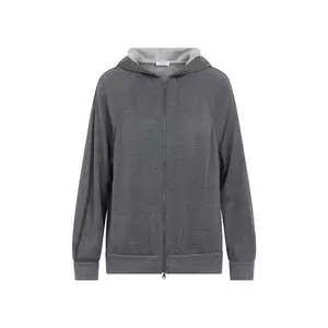 Brunello Cucinelli Brunello Cucinelli Full Zip Monile Sweatshirt Women Gray