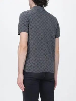 Gucci Gg Jacquard Wool And Silk-blend Knit Polo