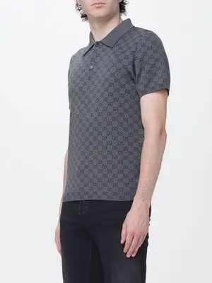 Gucci Gg Jacquard Wool And Silk-blend Knit Polo