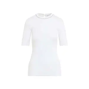 Brunello Cucinelli Rib T-shirt - White