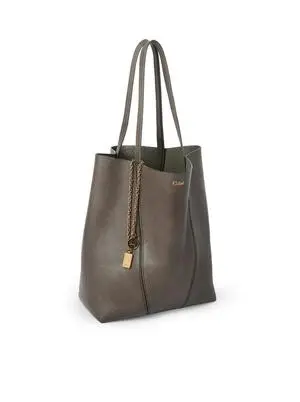 Chloé Spin Tote Bag In Granate Leather - Multicolor