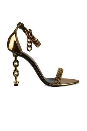 TOM FORD Metallic Leather Sandals - Gold