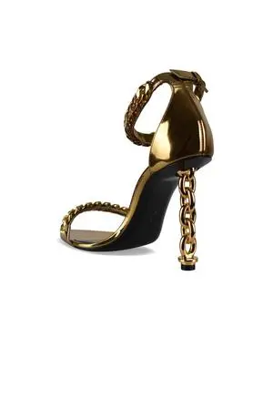 TOM FORD Metallic Leather Sandals - Gold