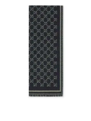Gucci Gg Jacquard Wool Scarf