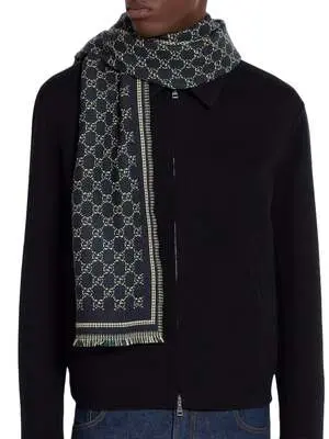Gucci Gg Jacquard Wool Scarf