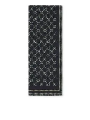 Gucci Gg Jacquard Wool Scarf - Multicolor