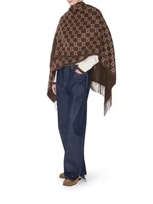 Gucci Gg Wool Jacquard Cape - Multicolor
