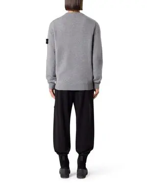 Stone Island Melange Effect Sweater With Compass Logo - Gray