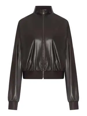 Gucci Bomber Jacket In Soft Nappa - Brown