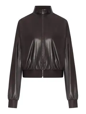 Gucci Bomber Jacket In Soft Nappa - Brown