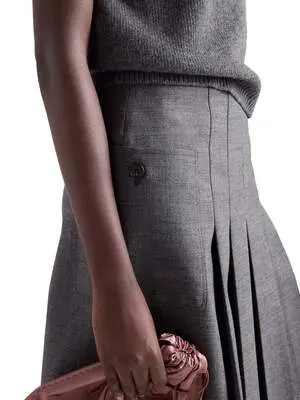 Prada Pleated Mat Skirt