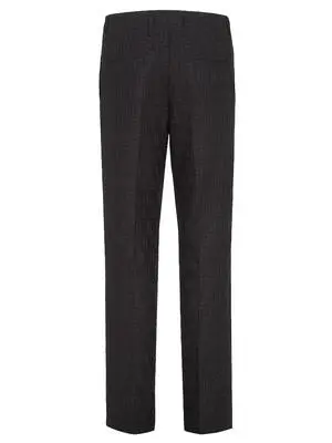 Fendi Linen Ff Jacquard Trousers