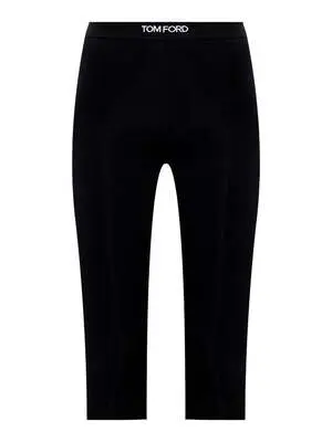 TOM FORD Cropped Leggings With Logo - Black