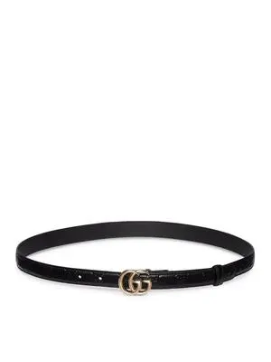 Gucci Gg Marmont Thin Belt - Black