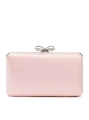 SELF-PORTRAIT Satin Clutch With Jewel Details - Pink