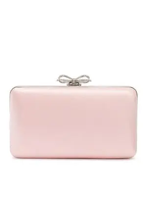 SELF-PORTRAIT Satin Clutch With Jewel Details - Pink