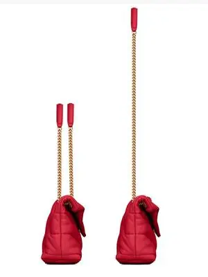 Saint Laurent Small Loulou Puffer Bag In Nappa Leather - Red