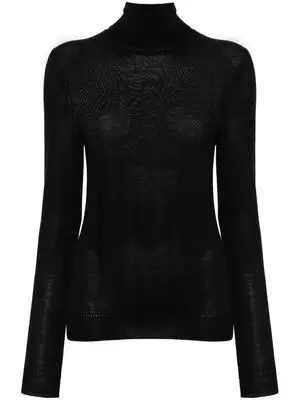 Saint Laurent Wool Turtleneck Sweater - Black