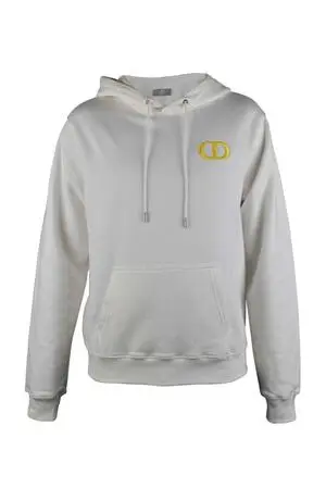 Dior CHRISTIAN DIOR Cotton CD Icon Hooded Sweatshirt White