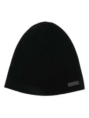 Saint Laurent Ribbed Cashmere Beanie - Black