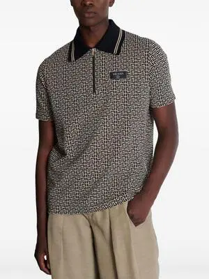 Balmain Labyrinth Polo Shirt With Jacquard Effect