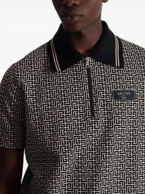Balmain Labyrinth Polo Shirt With Jacquard Effect