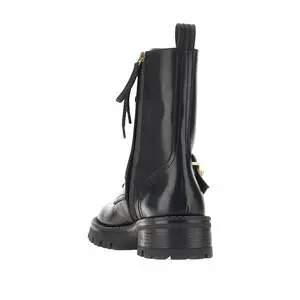 Versace Smooth Leather Combat Boots