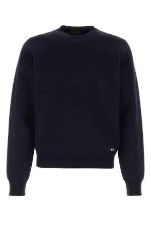 Prada Dark Blue Wool Blend Sweater - White