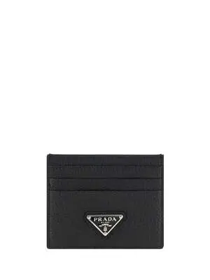 Prada Leather Card Holder - Black
