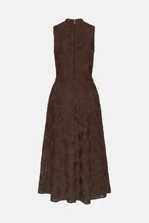 ROTATE BY BIRGER CHRISTENSEN Flower Mesh Flared Dress