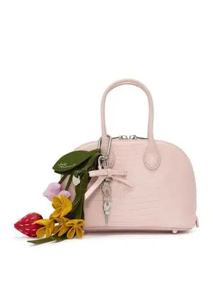 SELF-PORTRAIT Mini Leather Bag With Pendant - Pink