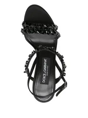 Dolce & Gabbana Embroidered Satin Sandals