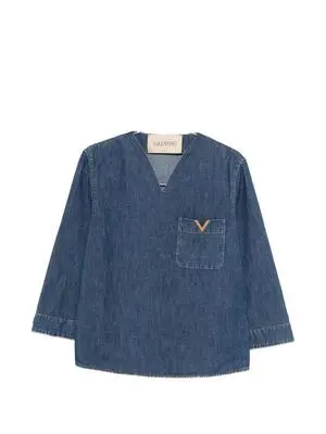 Valentino Garavani Vlogo Signature Denim Blouse - Multicolor
