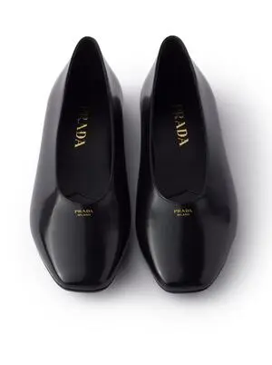 Prada Brushed Leather Ballerinas