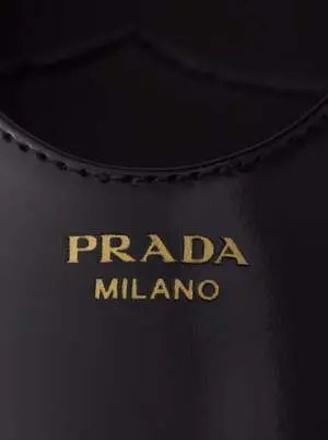 Prada Brushed Leather Ballerinas - Black