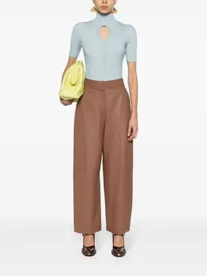 Fendi Leather Carrot-fit Trousers