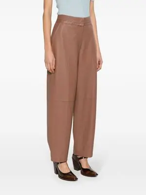Fendi Leather Carrot-fit Trousers