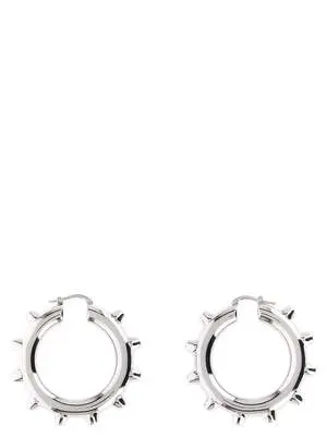 JIL SANDER Brass Hoop Earrings - Silver