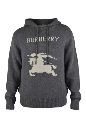 Burberry Cashmere Blend Hoodie - Gray