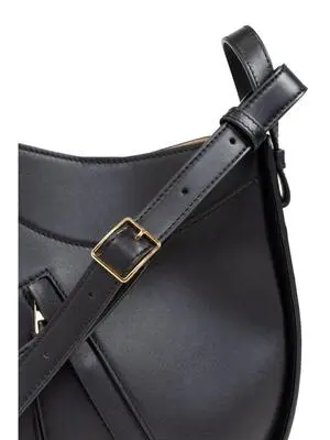 Loewe Hammock Slice Bag In Shiny Calfskin - Black