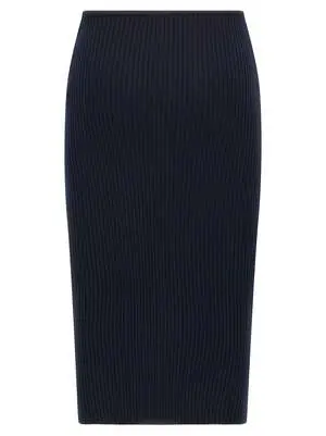 COURREGES Rib Knit Midi Skirt - Blue